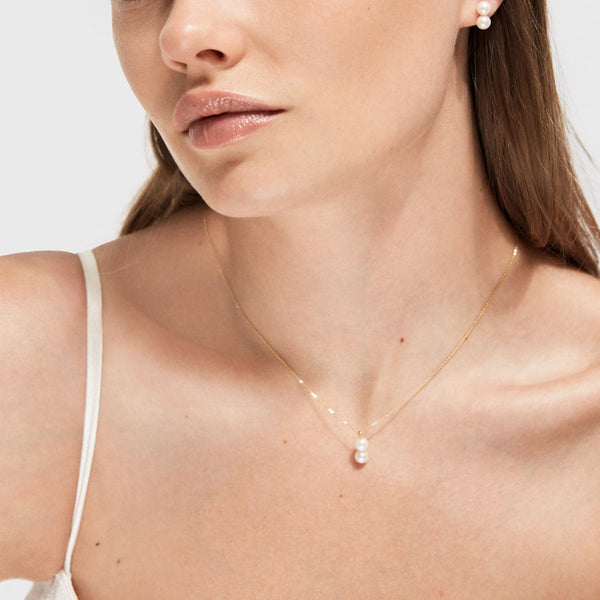 ORA Pearls – DUA PEARL SOLID GOLD NECKLACE