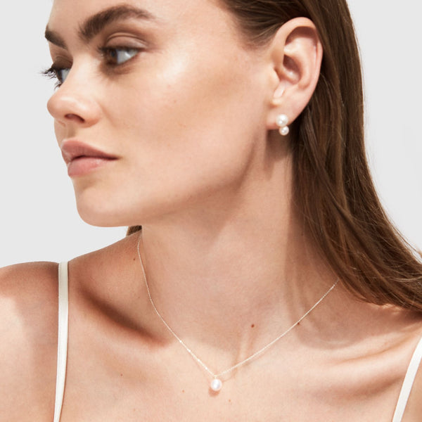 ORA Pearls – WHITE PEARL FINE CHAIN NECKLACE