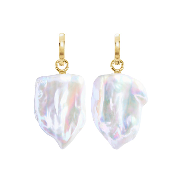 ORA Pearls – XXL SABRE PEARL HOOP EARRINGS